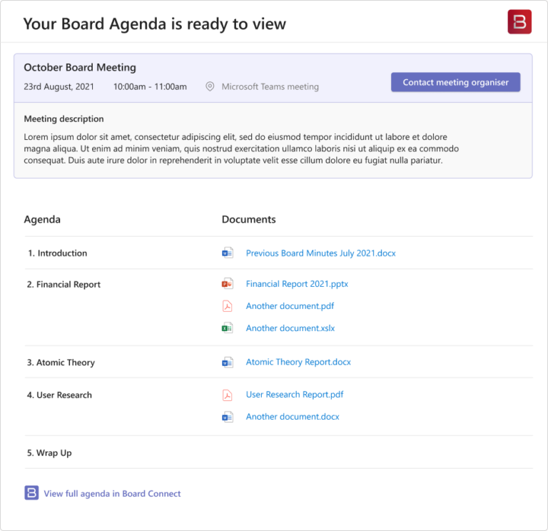 Agenda Builder - Board Connect